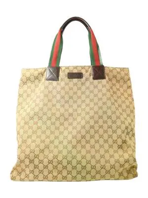 Gucci Gg Canvas Web-stripe Tote Bag - Neutrals