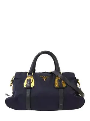 Prada Buckled-detail Tote Bag - Blue