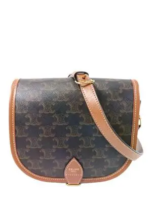 Celine Triomphe Folco Shoulder Bag - Brown
