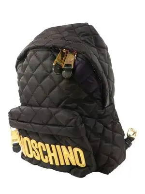 Moschino Quilted Logo Backpack - Black