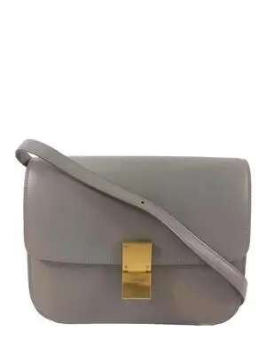Celine Celine Classic Box Leather Shoulder Bag Grey