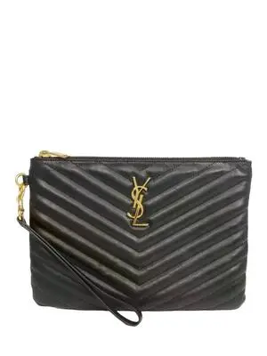 Saint Laurent Quilted Pouch - Black