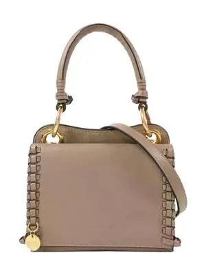 See By Chloé Whipstitch Leather Shoulder Bag - Grey