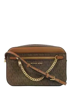Michael Kors Monogram Print Chain-link Shoulder Bag - Brown