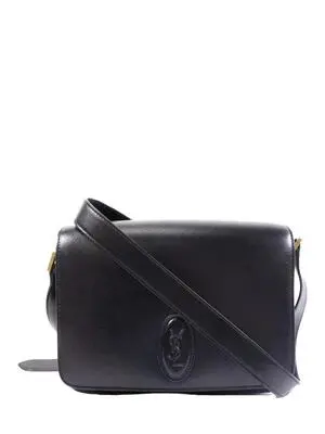 Saint Laurent Shoulder Bag With Logo Plaque - Black