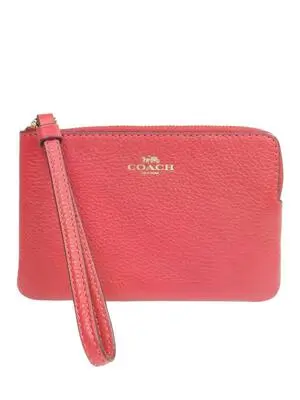 COACH VINTAGE Grained Leather Pouch Bag - Red