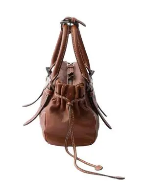 Prada Leather Tote Bag - Brown