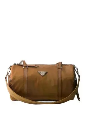 Prada Re-nylon And Saffiano Leather Duffel Bag - Brown