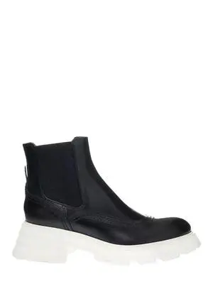 Alexander McQueen Brogue-detail Chelsea Boots - Black