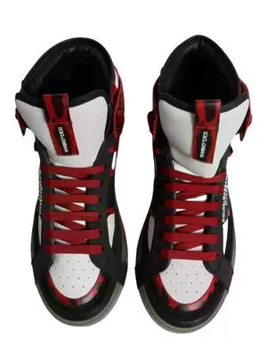 Dolce & Gabbana Portofino Leopard-print High-top Sneakers - Red