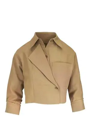TWP TWP Cropped Wrap-Front Blouse