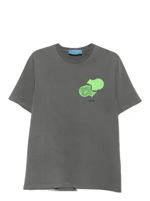 11 11 L.U.C.K. Graphic Print Crew Neck T-shirt - Grey