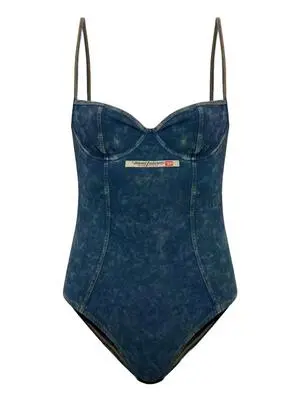 DIESEL® Bodie Acid-wash Sweetheart Neck Top - Blue