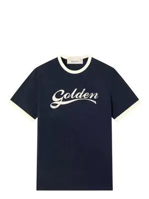 GOLDEN GOOSE T-shirt In Cotton With Print - Blue