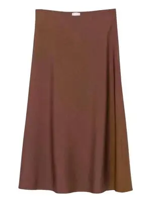 Brunello Cucinelli A-line Midi Skirt - Brown
