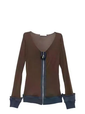 JULIE KEGELS Jean Zip-up Long-sleeve Top - Brown