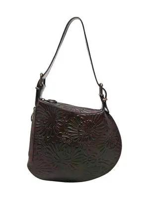 Fendi Oyster Floral-embossed Shoulder Bag - Brown