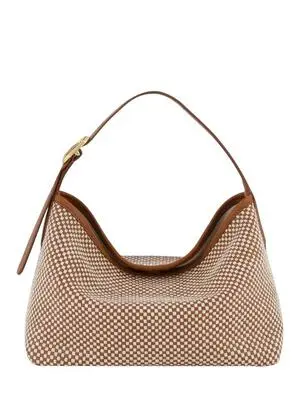 Vince Vivian Woven Leather Hobo Bag - Saddle