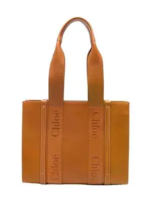 Chloé Medium Woody Leather Tote Bag - Brown