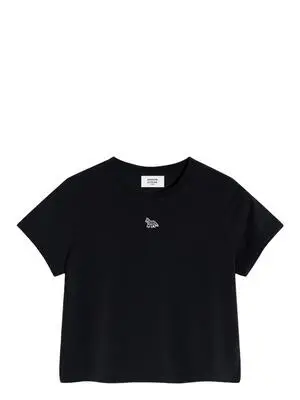 Maison Kitsuné Maison Kitsuné Speedy Fox Patch Crewneck T-shirt Black