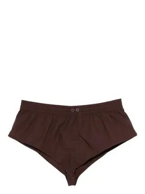 ENTIRE STUDIOS Pixie Buttoned Mini Shorts - Dark Brown