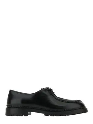 Saint Laurent Almond Toe Lace-up Shoes - Black
