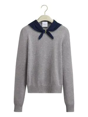 DIOR Dior Tie Neck Sweater With Gold-Plated Rings