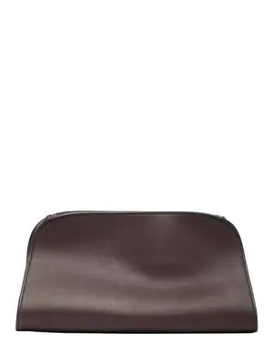THE ROW The Row Peggy Leather Clutch Grey