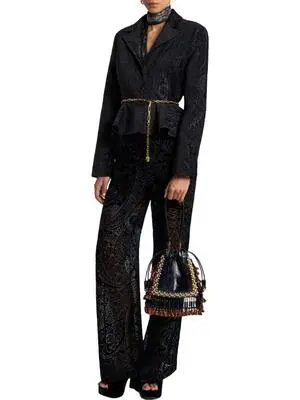Etro Single-breasted Floral Paisley Blazer - Black