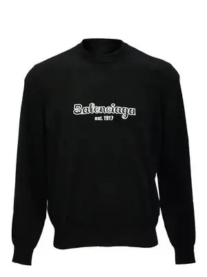 Balenciaga Logo Est. 1917 Cotton Sweater - Black