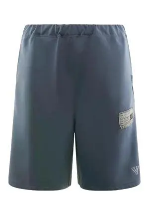 Mihara Yasuhiro Logo Patch Panelled Shorts - Blue