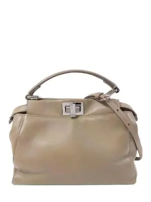 Fendi Mini Peekaboo Two-way Calfskin Tote Bag - Brown