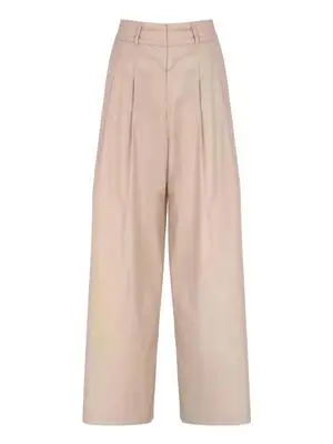 Peserico Pleated Wide-leg Trousers - Neutrals