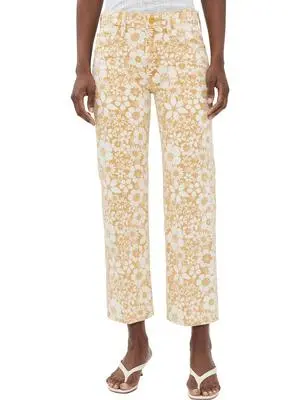MOTHER The Mid Rise Rambler Zip Ankle Jeans - Floral Notes