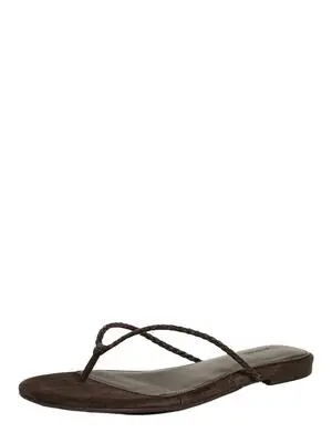 Madewell Ira Braided Thong Sandals - Dark Carob
