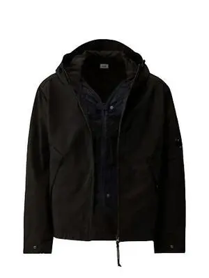 C.P. COMPANY Twill Hooded Lens Jacket - Total Eclipse