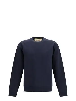 Valentino Garavani Cotton Sweatshirt With Vlogo Detail - Blue