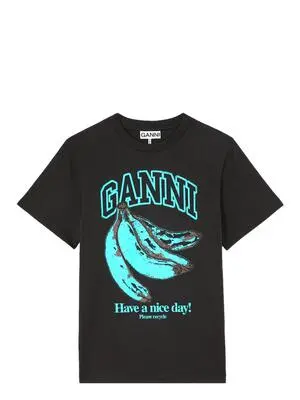 GANNI GANNI Graphic Print Cotton T-Shirt Multicolor