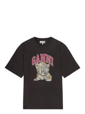 GANNI GANNI Printed Cotton T-Shirt Multicolor