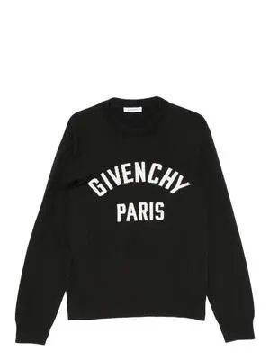 Givenchy Black Intarsia-knit Logo Crewneck Sweater - Multicolor