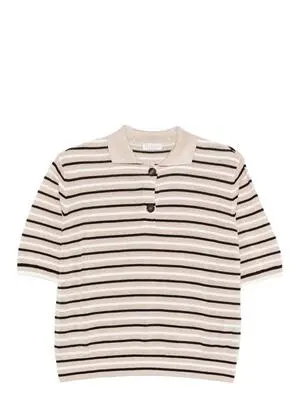 Brunello Cucinelli Striped Knit Polo Shirt - Multicolor