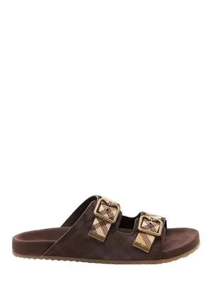 Burberry Buckled Calf Leather Sandals - Multicolor