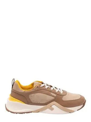Fendi Calf Leather Flow Sneakers - Multicolor