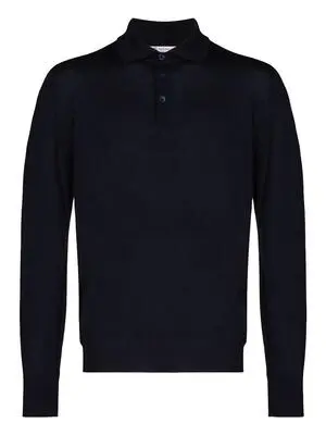 Brunello Cucinelli BRUNELLO CUCINELLI Navy Knitted Polo Sweater Multicolor