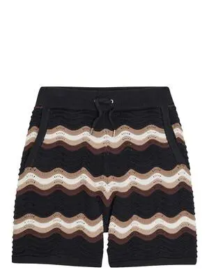 RAITH Primavera Wavy Crochet Cotton Shorts - Black