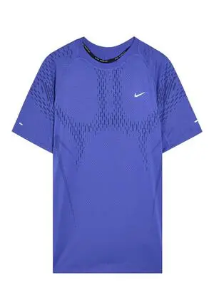 Nike Dri-fit Adv Perforated Jersey Running T-shirt - Blue