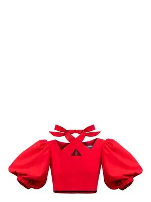 GUILLAUME ALEXANDRE Marie Pierra Cropped Top - Red