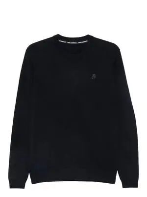 Karl Lagerfeld Logo Patch Crew Neck Sweater - Blue