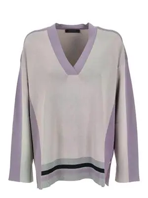 ELENA MIRÒ Colour-block V-neck Sweater - Neutrals
