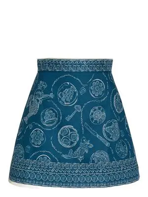 ALEMAIS ALEMAIS Printed Linen Mini Skirt